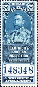 Stamp: King George V (1865-1936) (Canada: Revenue Stamps(Electricity ...