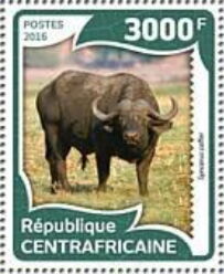 Stamp: African or Cape Buffalo (Syncerus caffer) (Central African ...