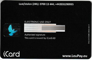 Bank Card: ICard Visa Debit LeuPay - 08-17 (iCard AD, BulgariaCol:BG-VI-0188