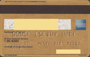 Bank Card: AMERICAN EXPRESS (American Express, Australia) Col:AU-AE-0001.01
