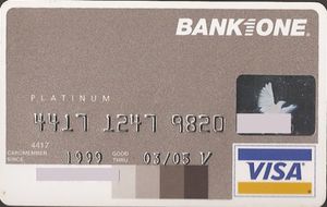 Bank Card: Bank One Corporation Silver (Bank One, United States of ...