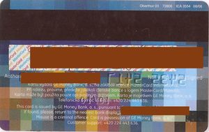 Bank Card: GE Money Bank (Ge Money Bank, Czech Republic) Col:CZ-MC-0015