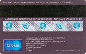 Bank Card: PEKAO maestro (Bank Polska Kasa Opieki SA/Bank Pekao SA ...