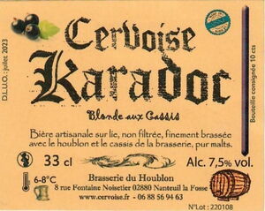 Drink Label: Cervoise Karadoc Blonde aux Cassis (Brasserie du Houblon ...