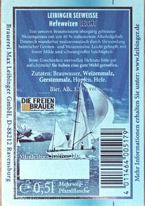 Drink Label: Leibinger Seeweisse Leicht (Brauerei Max Leibinger GmbH ...