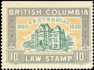 Stamp: Court House, New Westminster, BC, 1890 (British Columbia ...