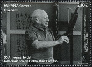 Марка: Pablo Picasso, 50th Anniversary of Death (Испания(Ephemeris 2023) Mi:ES 5717,Sn:ES 4695 ...
