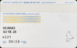 Bank Card: ACB VISA Debit Card (ACB, VietnamCol:VN-VI-0004