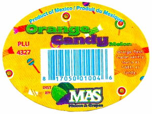 Fruit Sticker: MAS Orange Candy #4327 Melon (MexicoCol:MX-FR-00410