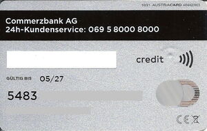 Bank Card: Commerzbank CreditCard (Commerzbank, Germany, Federal ...