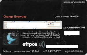 Bank Card: ING Direct (ING DIRECT - ING Bank Australia, AustraliaCol:AU ...