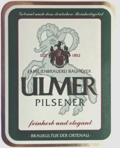 Drink Label: Ulmer Pilsener (Familienbrauerei Bauhöfer, Germany ...