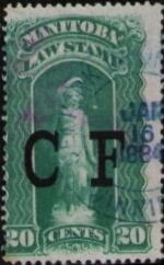 Stamp: Allegory of Justice (Manitoba: Revenue Stamps(Consolidated Fund ...