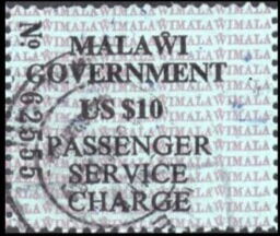 Stamp: Malawi Government - Passenger Service Charge (Malawi: Revenue ...