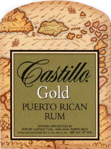 Drink Label: Castillo Gold Puerto Rican Rum (Ron de Castillo y Cia ...