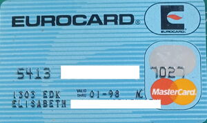 Tarjeta de Banco: Eurocard (EUROCARD DANMARK A/S, DinamarcaCol:DK-MC-0022