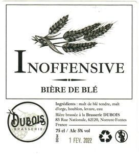 Drink Label: Inoffensive (Brasserie Dubois, FranceCol:FR-BEER-010079