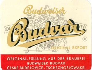 Drink Label: Budweiser Budvar Original Export (Budweiser Budvar, N.C ...