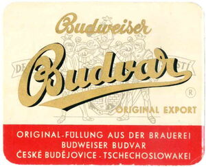 Drink Label: Budweiser Budvar Original Export (Budweiser Budvar, N.C ...