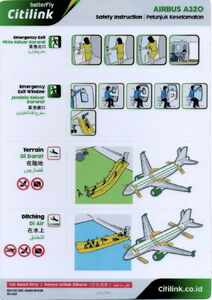Safety Card: Airbus A320 (Citilink, IndonesiaCol:CTV-ID-0002