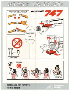 Safety Card: Boeing 747 (Philippine Airlines, PhilippinesCol:PAL-PH-0004