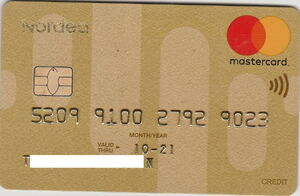 Bank Card: Mastercard Gold (Nordea Bank AB, SwedenCol:SE-MC-0025.02