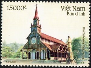 Stamp: Kon Tum Cathedral, Kon Tum (Vietnam(Cathedrals of Vietnam (2022 ...