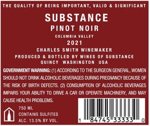 Drink Label: Substance 'Pn' Pinot Noir (Wines of Substance, United ...