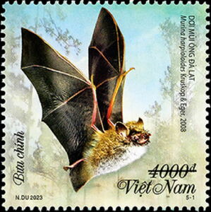 Stamp: Đà Lạt Tube-nosed Bat (Murina harpioloides) (Vietnam(Bats of ...