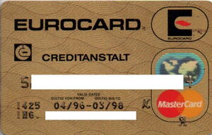 Bank Card: Eurocard (Europay, AustriaCol:AT-MC-0001.02 💳