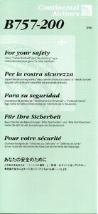 Safety Card: B757-200 (Continental Airlines, United States of ...