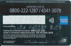 Bank Card: Santander (Banco Santander Rio, ArgentinaCol:AR-AE-0037