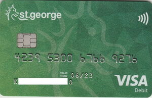 Bank Card: st. george Visa (St. George Bank, AustraliaCol:AU-VI-0057