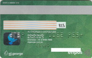Bank Card: st. george Visa (St. George Bank, AustraliaCol:AU-VI-0057