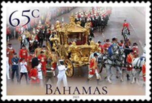 Stamp: State Coach in Procession (Bahamas(Coronation of King Charles ...