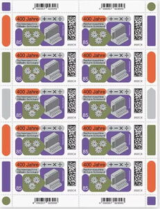 Stamp: Wilhelm Schickard and Mechanical Calculator, 400 Years (Germany ...