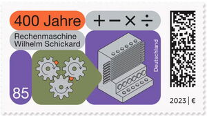Stamp: Wilhelm Schickard and Mechanical Calculator, 400 Years (Germany ...