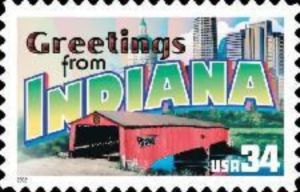 Stamp: Greetings from Indiana (United States of America(Greetings from ...