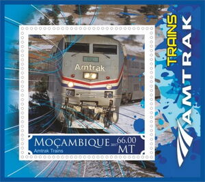 Stamp: Trains Amtrak (Mozambique: Illegal Stamps(Locomotives (2017 ...