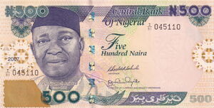 Banknote: 500 Naira (Nigeria(1984-2022 Issue) Wor:P-30g.1