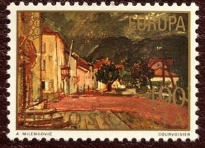 Sello: "Bay of Kotor", by Milo Milunovic (Yugoslavia(Europa (C.E.P.T ...