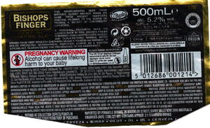 Drink Label: Bishops Finger (Shepherd Neame, United Kingdom of Great ...