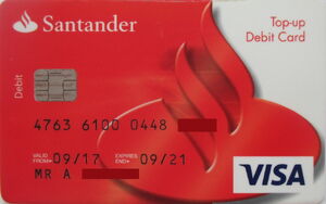 Bank Card: Santander Top-up Debit Card (Santander, United Kingdom of ...