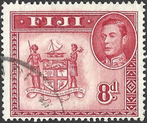 Stamp: Fiji - Coat of Arms (Fiji(King George VI - Local Motifs) Mi:FJ ...