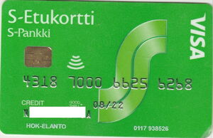 Bank Card: VISA Credit - S-Pankki (S-Pankki, FinlandCol:FI-MS-0002