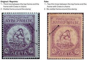 Stamp: Symbology of Crete in slavery (Crete(Venizelos revolt in ...