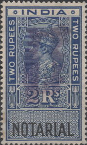 Stamp: Notarial, King George VI (India: Revenue Stamps(Notarial) Col:IN ...