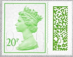 Stamp: 20p Bright Green (Source Code: MPIL, Date Code: 22) (United ...