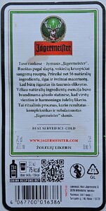 Drink Label: Jagermeister (Mast-Jägermeister SE, Germany, Federal ...