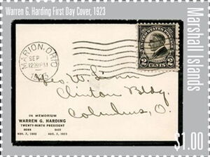 Stamp: Warren G. Harding First Day Cover, 1923 (Marshall Islands ...